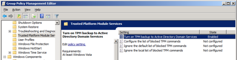 Enable BitLocker, Automatically save Keys to Active Directory – Concurrency