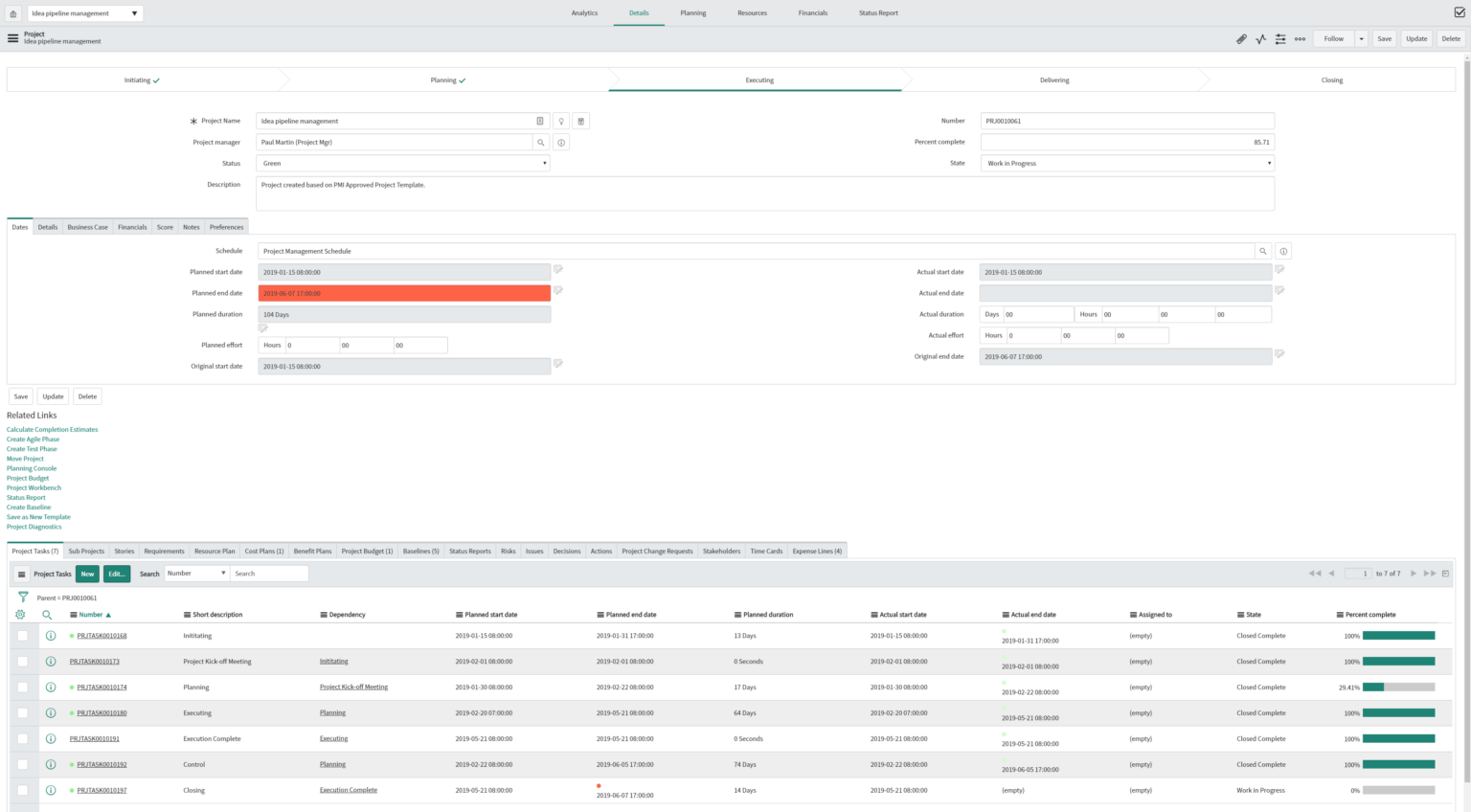 ServiceNow - Centralized Project Management with Project Workspace ...